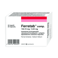 Ferretab 152,10 mg/0,50 mg pailginto atpalaidavimo k ...