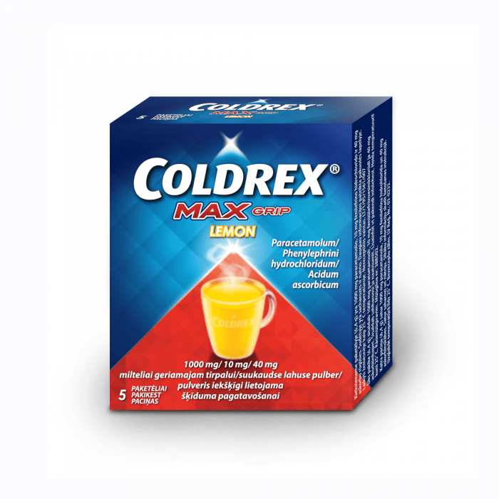 Coldrex Maxgrip Lemon 1000 mg/10 mg/40 mg milteliai ...