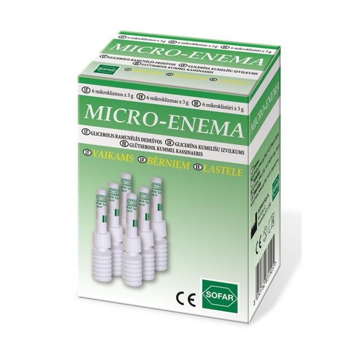 MICRO-ENEMA tiesiosios žarnos mikroklizma 3 g, N6 | BENU