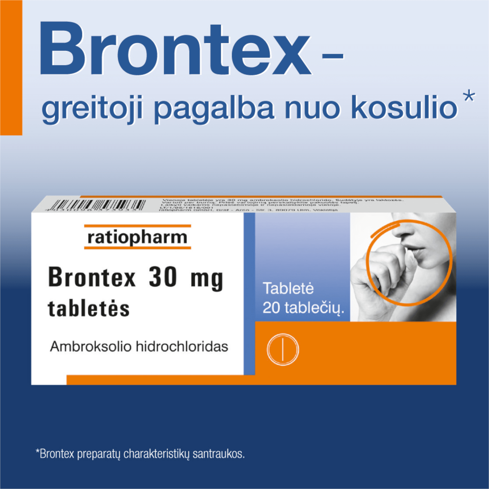 Brontex 30 mg tabletės N20 | BENU vaistinė internete ...