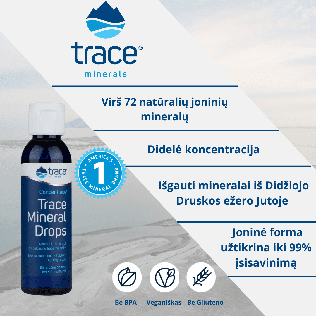 TRACE MINERALS CONCENTRACE 72+ joniniai jūros minera ...